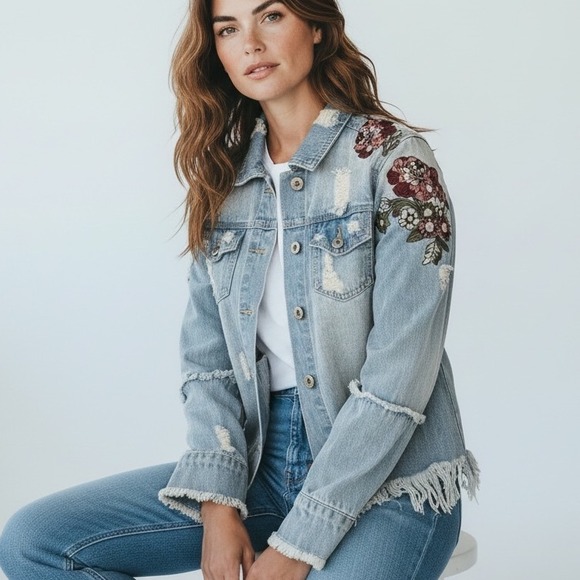 Indigo Thread Co | Jackets & Coats | Indigo Thread Co Distressed ...